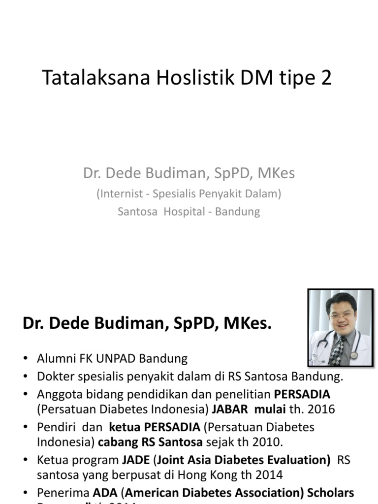 Tatalaksana Holistik DM Prolanis 2016 - DR Dede SPPD | PDF