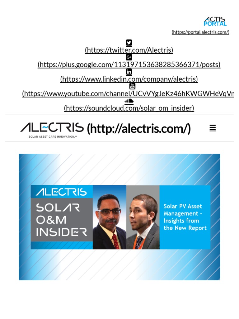 Solar PV Asset Management Trends Update - Alectris | PDF | Asset ...