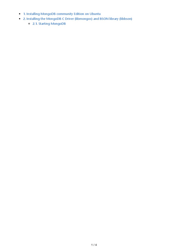 Installing Mongodb Community Edition On Ubuntu 2. Installing The Mongodb C Driver (Libmongoc ...