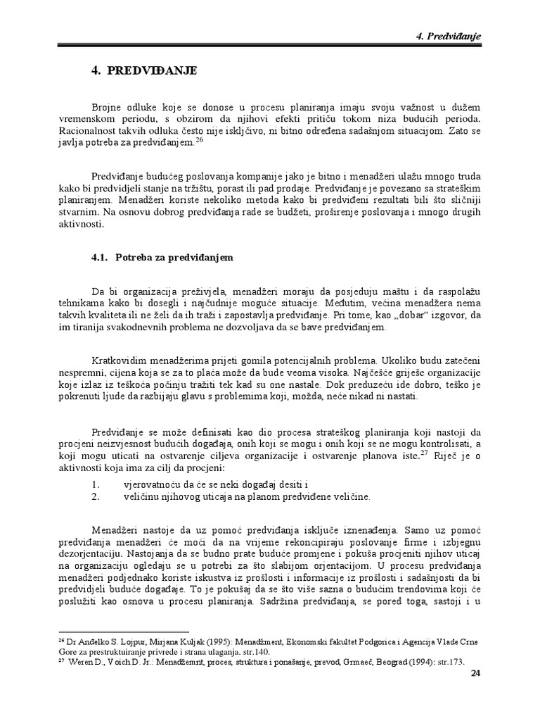 IV Poglavlje - Predviđanje | PDF