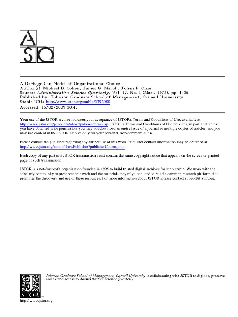 Garbage Can Model | Download Free PDF | Psychological Concepts | Cognition