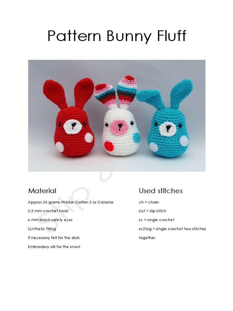 Crochet Pattern Bunny | PDF | Rabbit | Crochet