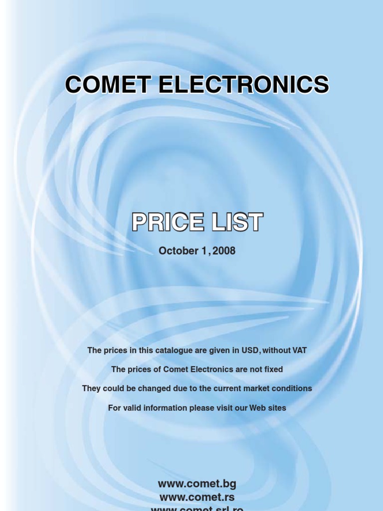 Comet Electronics Price List | PDF | Microcontroller | Integrated Circuit