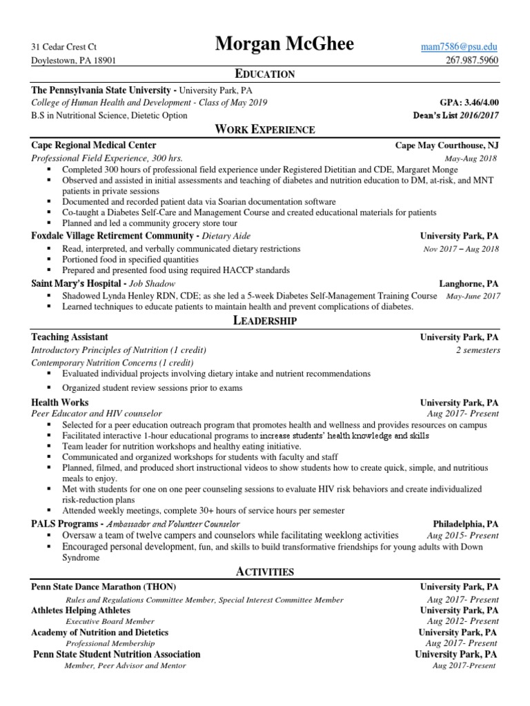 Morgan Mcghee: College of Human Health and Development - Class of May ...