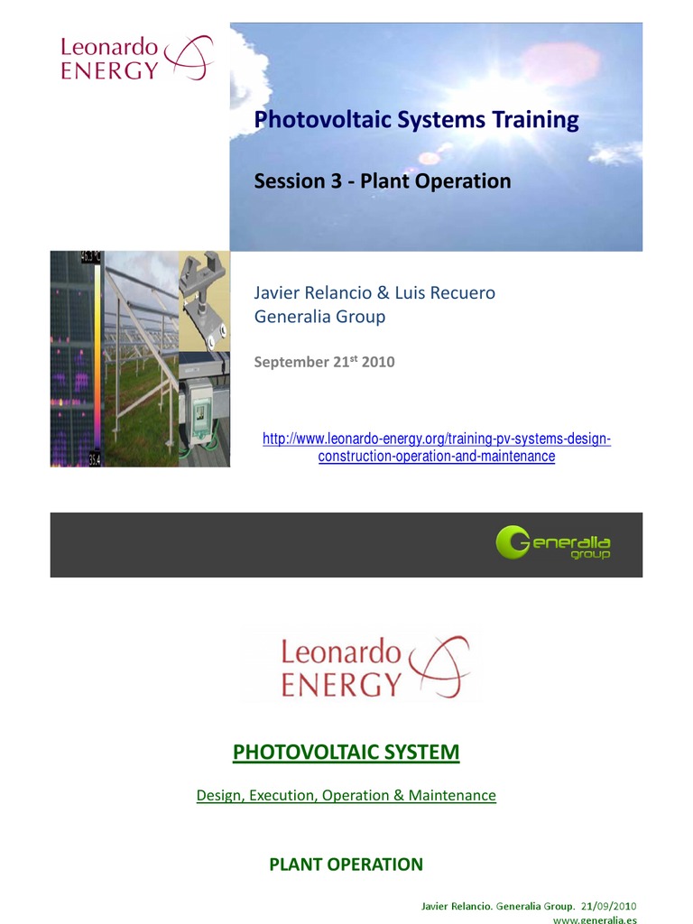 PV Plant Operation & Monitoring Systems | PDF