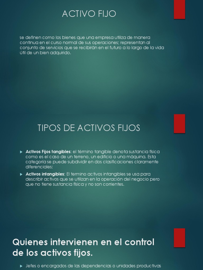 Tipos y Control de Activos Fijos | PDF | Finanzas y dinero
