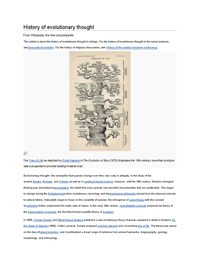 History of Evolutionary Thought | PDF | Evolution | Population Genetics