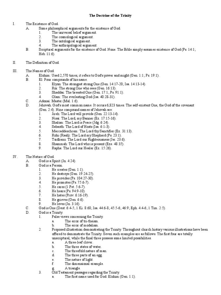The Doctrine of The Trinity | PDF | Names Of God In Judaism | Trinity