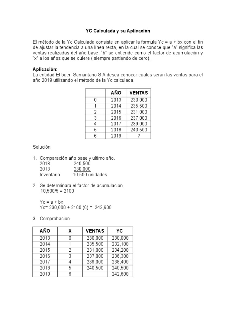 YC Calculada y Su Aplicación | PDF