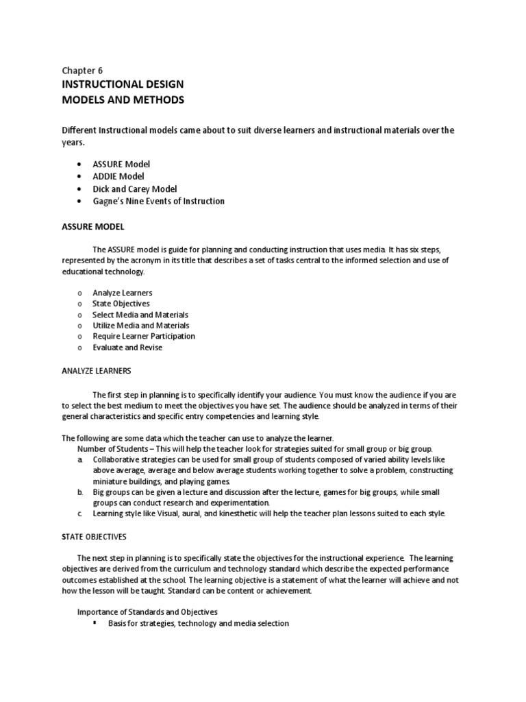 Instructional Design | PDF | Instructional Design | Educational Assessment