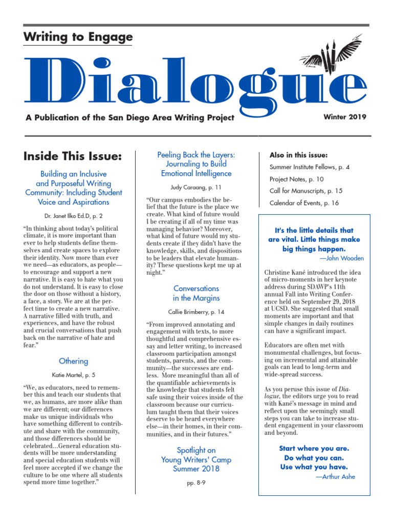 Dialogue Winter 2019 | PDF | Special Education | Inclusion (Education)