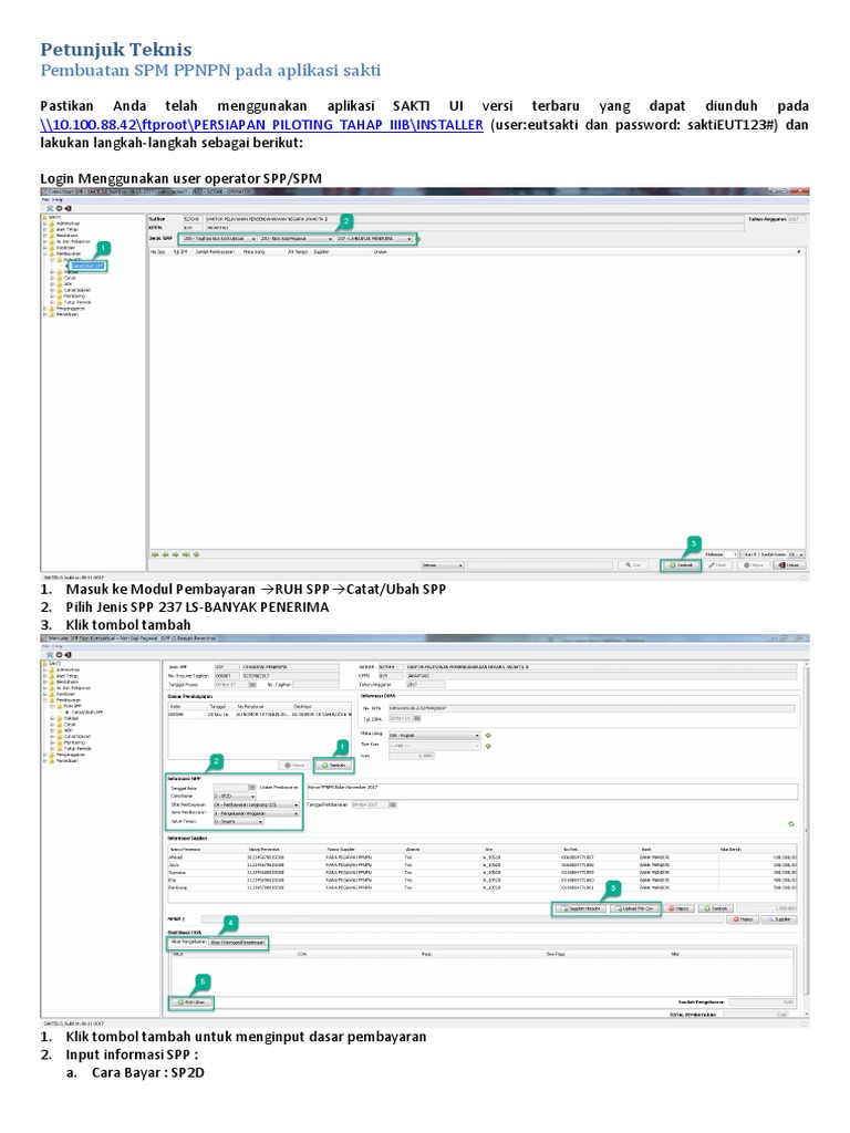 Petunjuk Teknis Pembuatan SPM PPNPN Pada Aplikasi Sakti Revisi Rio Des 2018 | PDF