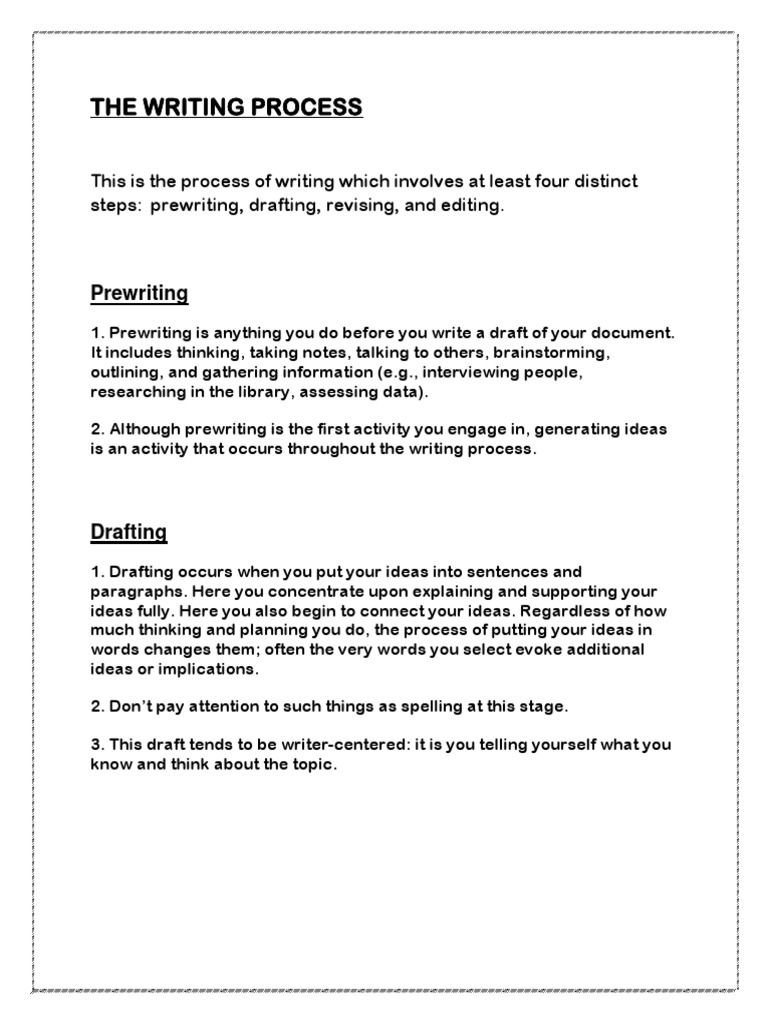 The Writing Process: Prewriting | PDF
