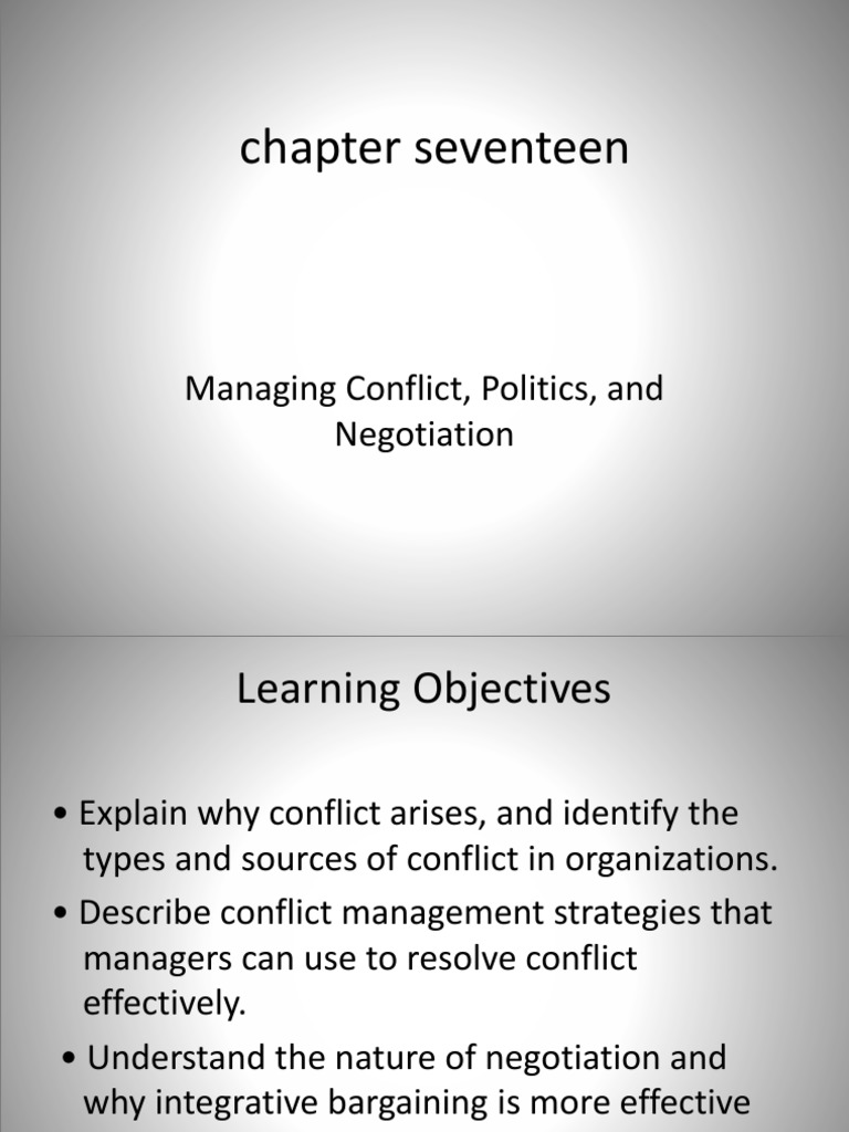 Managing Conflict and Negotiation Strategies | PDF | Negotiation | Bargaining