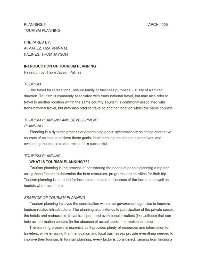 Essential Guide to Tourism Planning | PDF | Travel Visa | Tourism