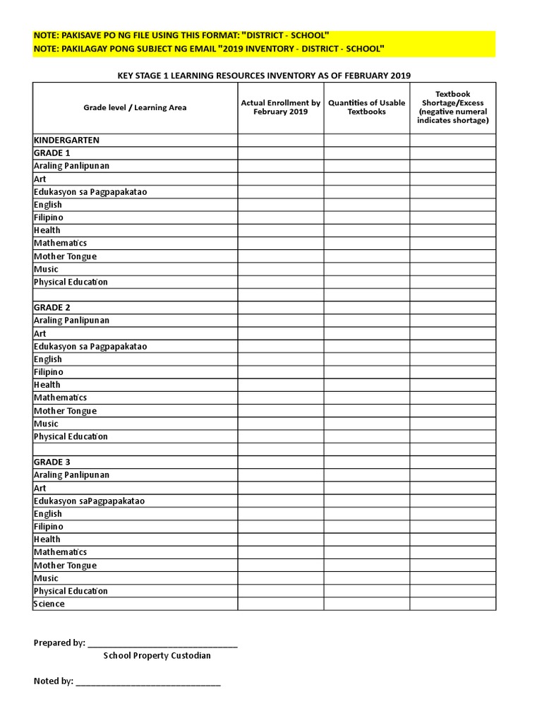 February 2019 - Inventory Report Template | PDF | Teaching Mathematics ...