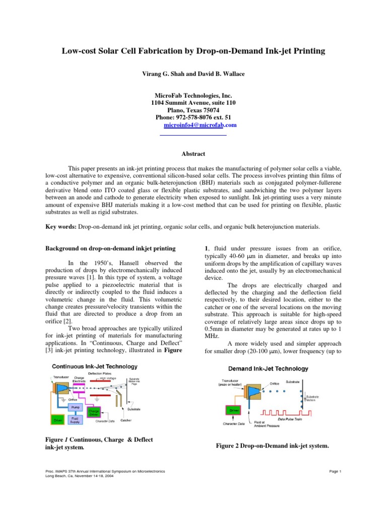 Low-Cost Solar Cell Fabrication by Drop-on-Demand Ink-Jet Printing ...