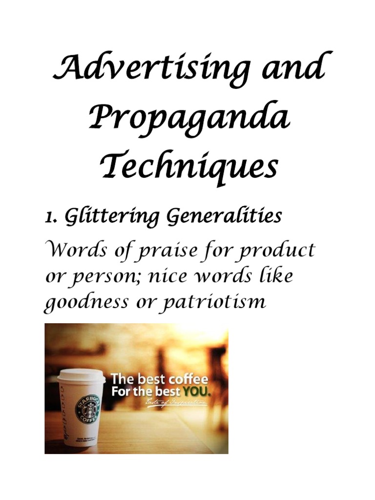 Advertising and Propaganda Techniques | PDF | Career & Growth | Wellness