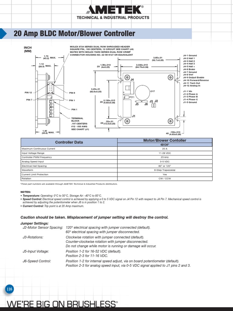 Ametek Motor Control BLDC | PDF | Control Theory | Amplifier