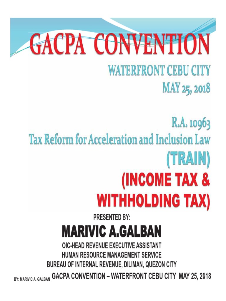 Train Law 10963 | PDF | Withholding Tax | Income Tax