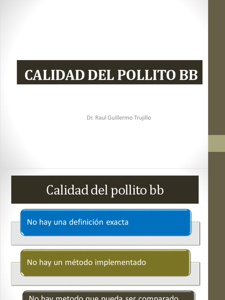 Calidad del Pollito BB: Claves y Factores | PDF | Huevo como alimento ...
