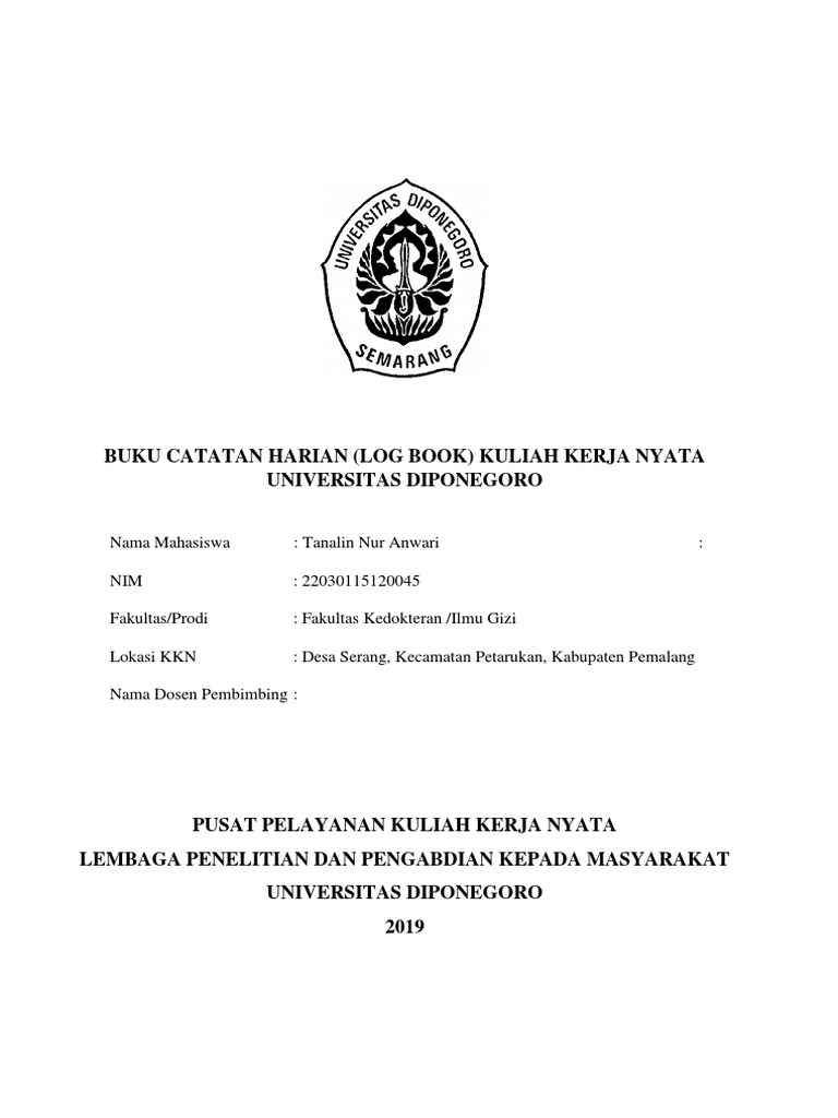Logbook KKN Universitas Diponegoro | PDF