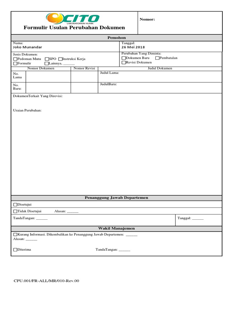 Blank Form Fupd | PDF