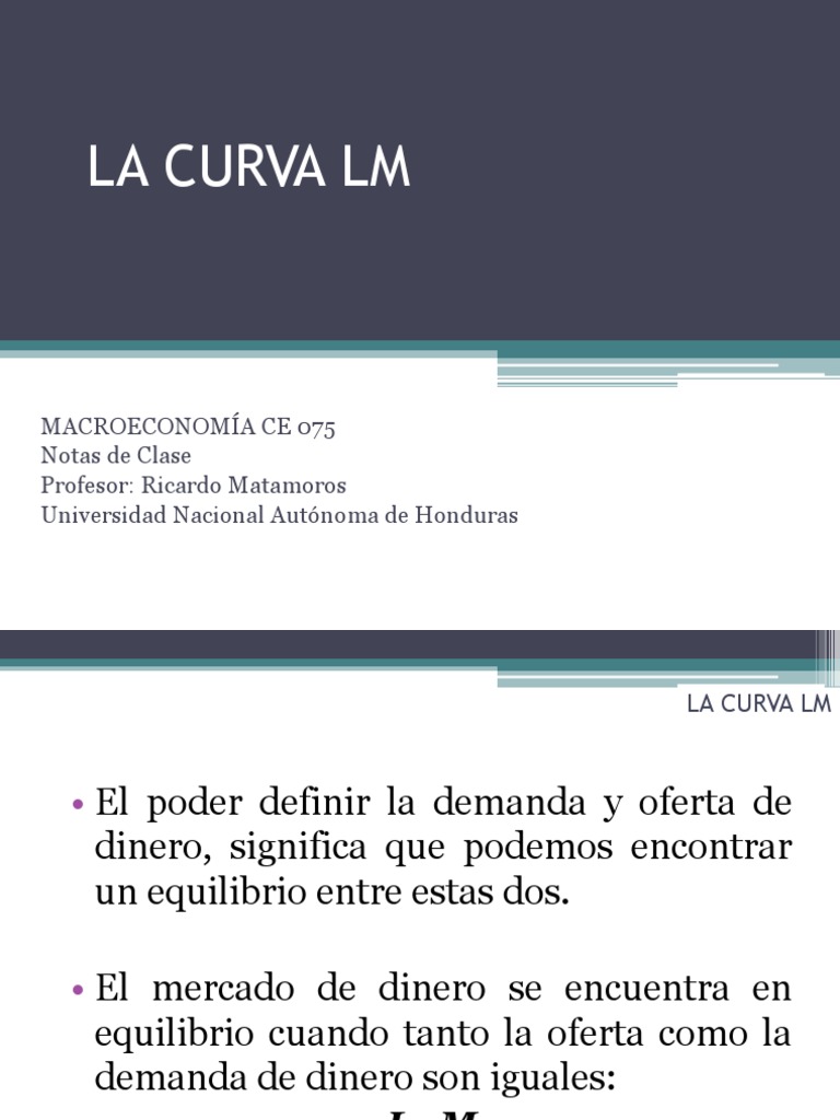 Características de la Curva LM en Macroeconomía | PDF | Oferta de ...