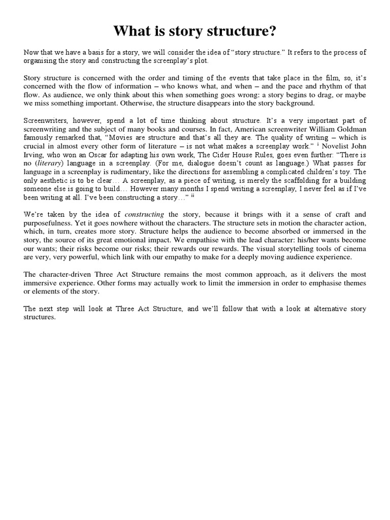 3-Act Story Structure | PDF | Screenplay | Plot (Narrative)