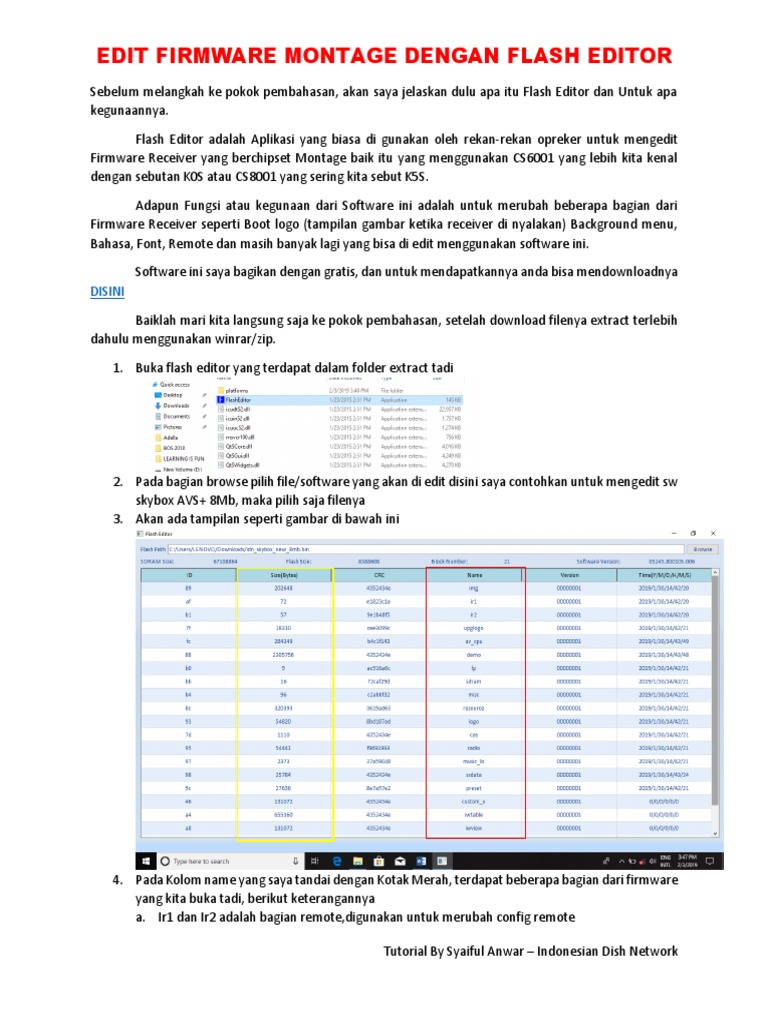 Edit Firmware Receiver dengan Flash Editor | PDF