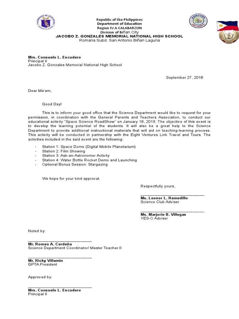 Letter Space Science RoadShow 1 | PDF