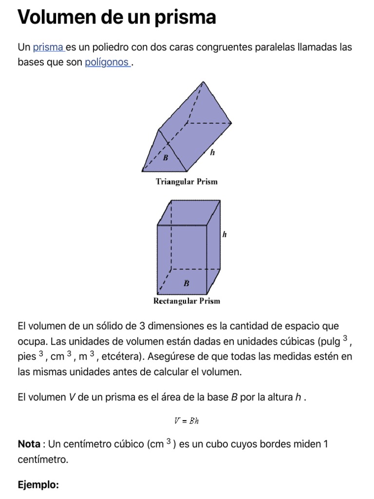Volumen de Un Prisma | PDF