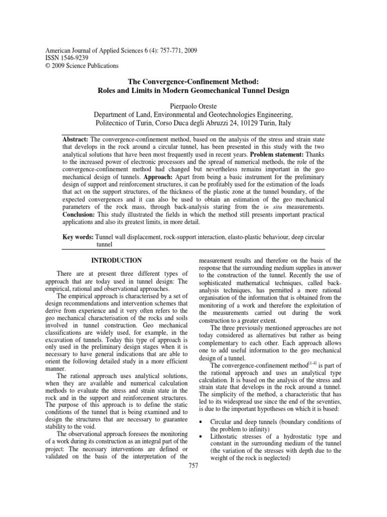 Convergence Confinement Method PDF | PDF | Fracture Mechanics ...