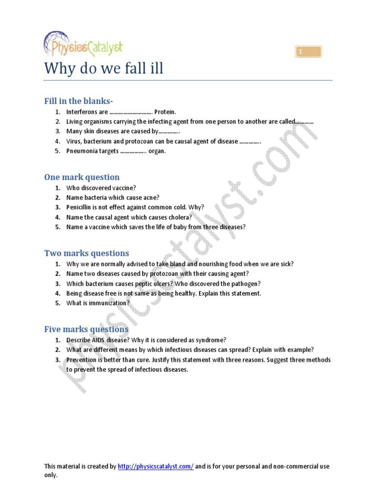 Why Do We Fall Ill PDF | PDF