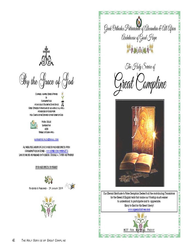 Great Compline Service Book | PDF | Christian Worship And Liturgy ...