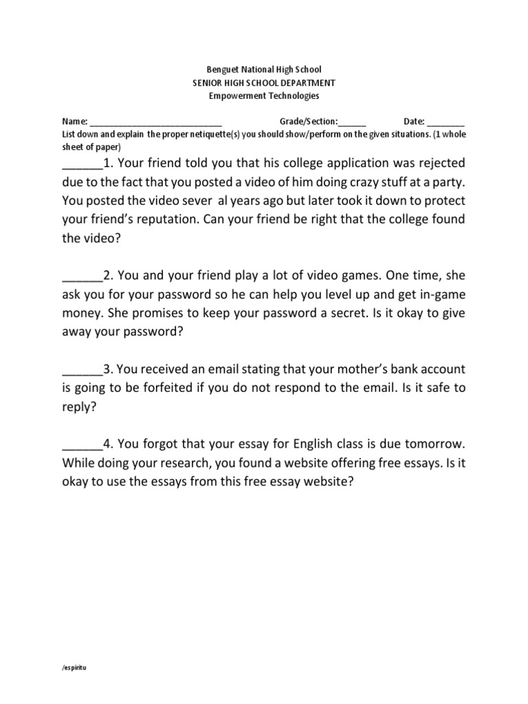 Proper Netiquette for Students | PDF | Games & Activities | Computers