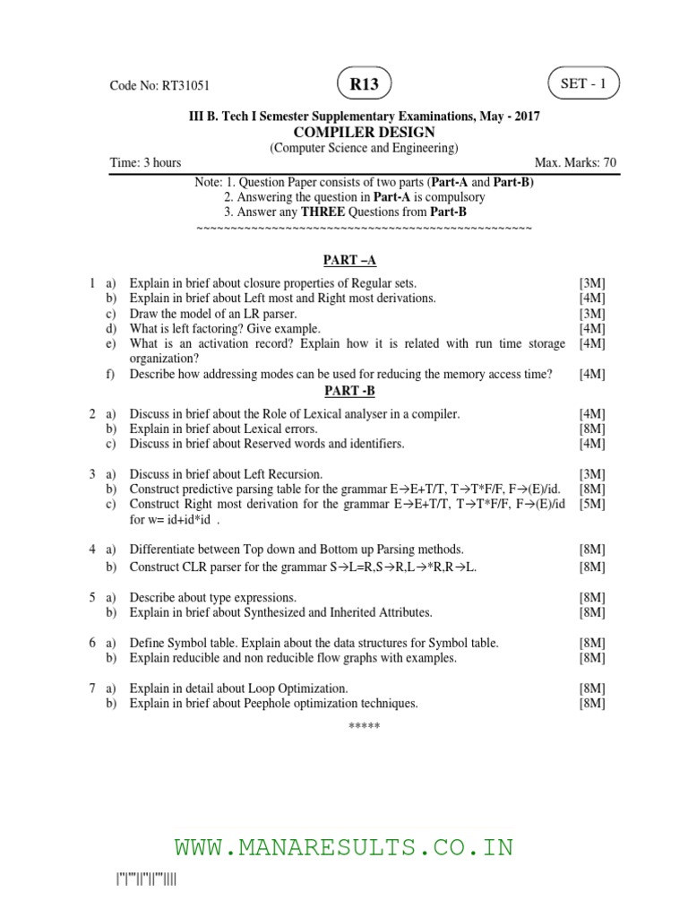 WWW - Manaresults.Co - In: Compiler Design | PDF | Parsing | Syntax (Logic)