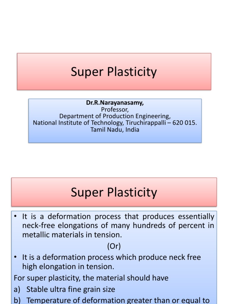 Super Plasticity | PDF | Deformation (Engineering) | Plasticity (Physics)