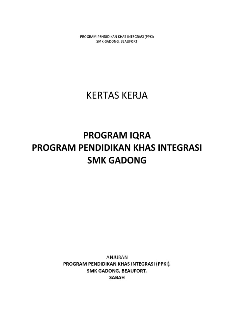 Kertas Kerja Iqra | PDF