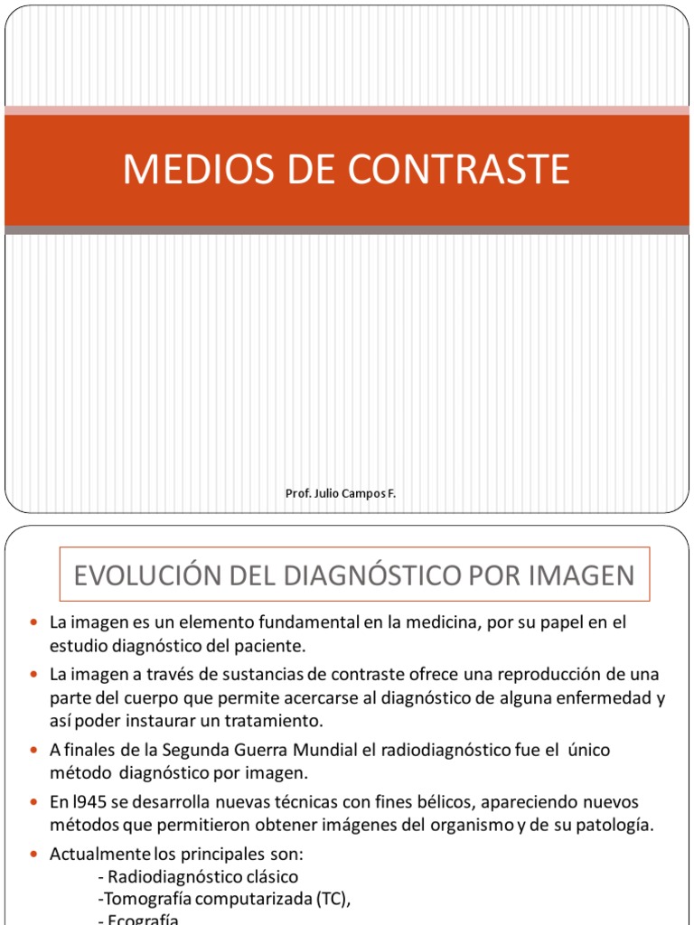 Medios de Contraste 1 | Radiología | Medicina