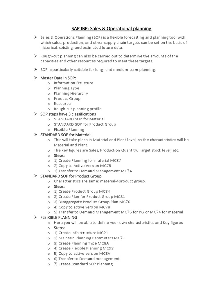 SAP IBP Course Content | PDF | Economies | Business