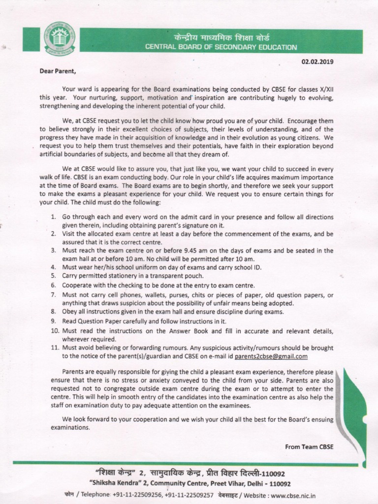 Letter Parents | PDF