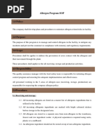 4 Sample Allergen Control Program Template | PDF | Foods | Food And Drink