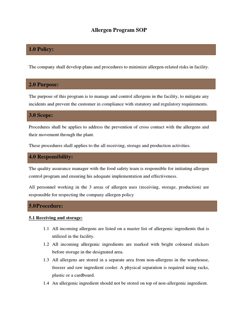 Allergen Control | Food Safety | Foods