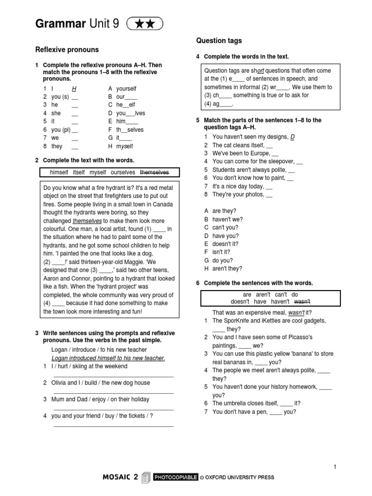 Mosaic TRD2 GV U9 2 PDF | PDF | Pronoun | Linguistics