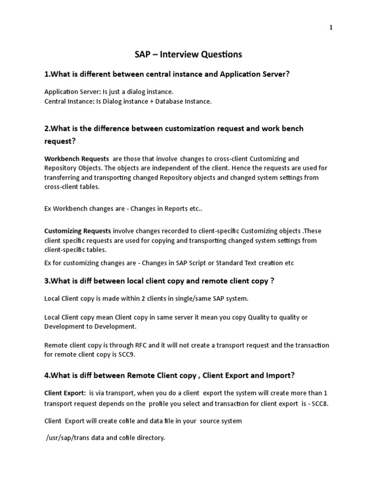 SAP Interview Questions | PDF | Oracle Database | Databases