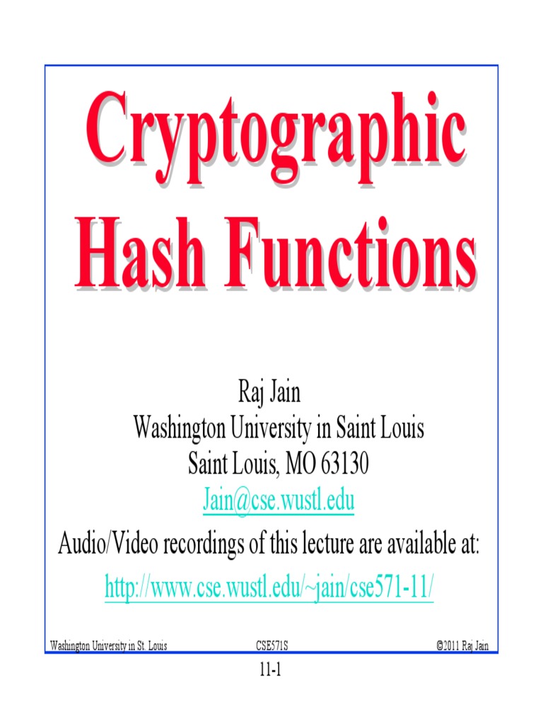 Cryptographic Hash Function | PDF | Information Governance | Error Detection And Correction