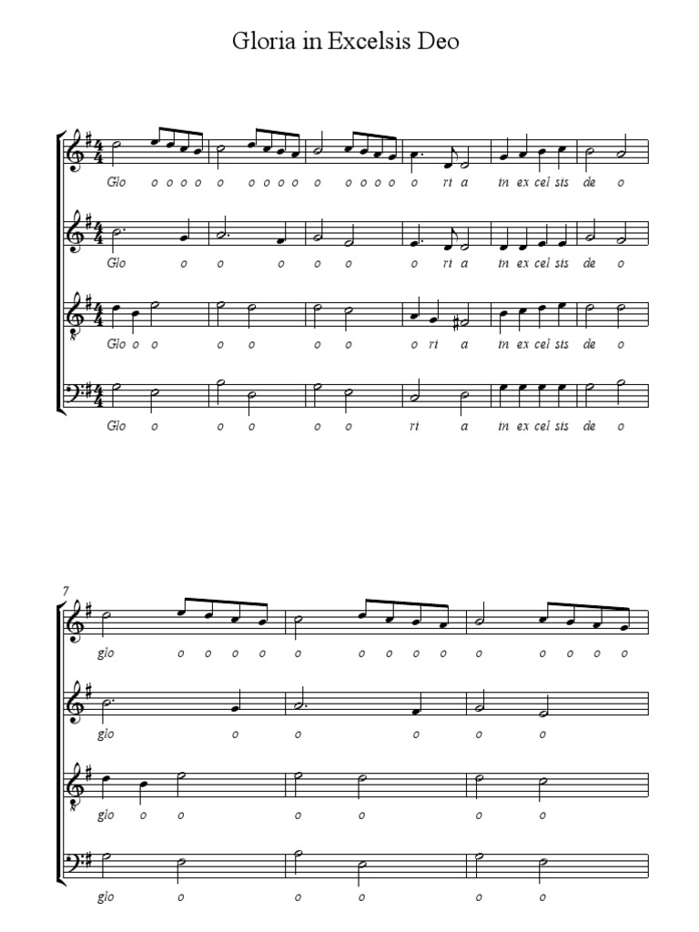 Gloria in Excelsis Deo SATB PDF | PDF
