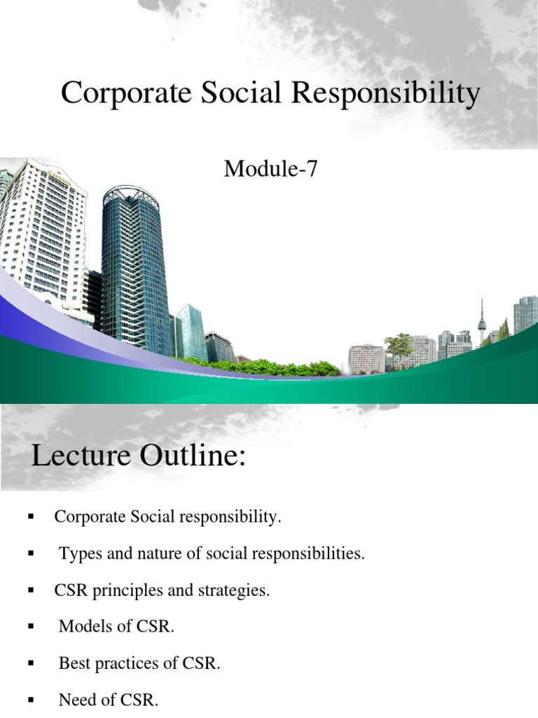Corporate Social Responsibility: Module-7 | PDF | Tesco | Corporate ...