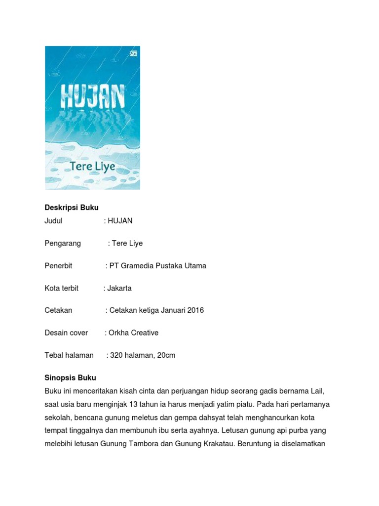 Sinopsis Hujan Karya Tere Liye | PDF